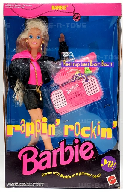 RAPPIN' ROCKIN' BARBIE Doll w/ Working Boom Box 1991 Mattel 3248 £61.83 ...