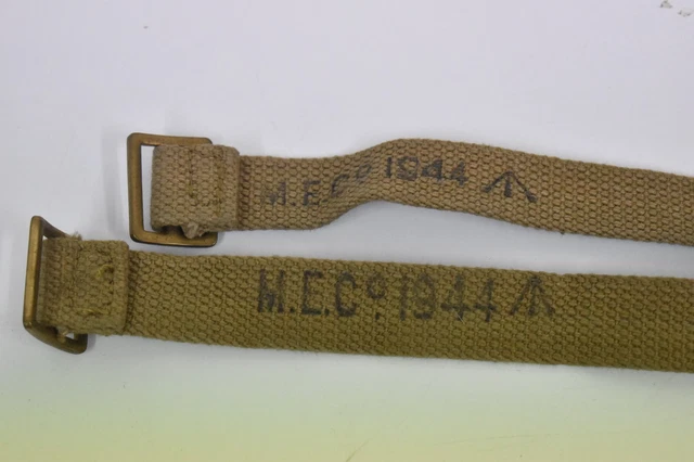 WWII BRITISH ARMY 37 Pattern Large Pack Straps x2 – Dated 1944 – MECO £ ...
