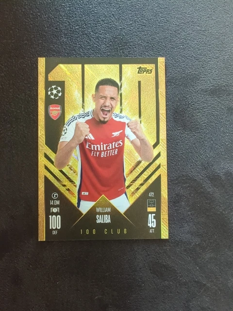 TOPPS MATCH ATTAX 2024/25 CL Club 100 William Saliba Arsenal 472 EUR 2,00 - PicClick DE