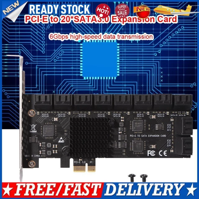 SA3120J PCIE ADAPTER 20 Port 6Gbps PCI-Express X1 SATA3.0 Riser ...