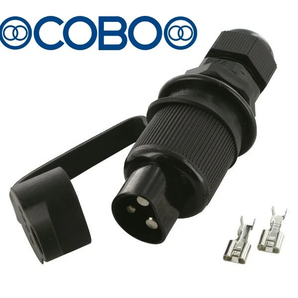 COBO 3 PIN POWER PLUG MALE Pin Plastic Tractor Trailer Implement Socket ...