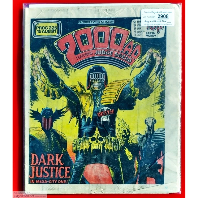 2000AD PROG 225 1st Dark Judges Appearance pt 2 Comic 5 8 81 UK 1981 ...