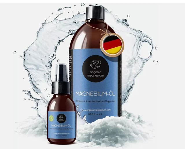 ORGANIC MAGNESIUM ZECHSTEIN Oil Spray - 1000Ml + 100Ml | 100% Natural ...