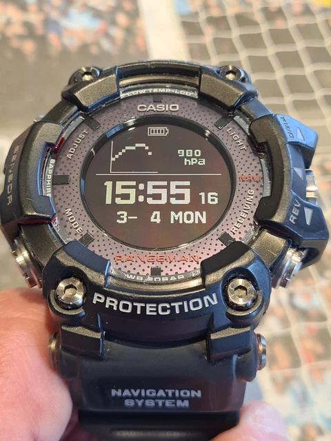 UK CASIO G-SHOCK Rangeman GPR-B1000-1ER. Black. Boxed. Manuals. Charger ...