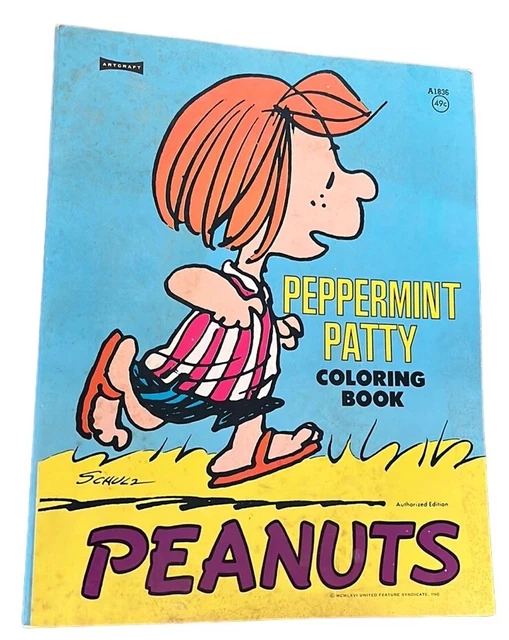 VINTAGE 1966 PEPPERMINT PATTY~PEANUTS Coloring Book~unused~Snoopy ...
