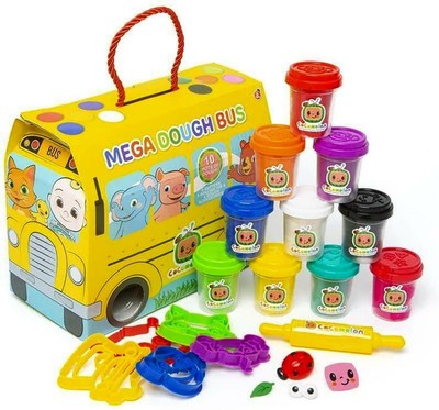 COCOMELON MEGA DOUGH Bus Modelling Compound with Shape Cutters Vehicle ...