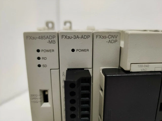 MITSUBISHI MELSEC FX3G-40MT/ESS + FX3U-485ADP-MB + FX3U-3A-ADP + FX3G ...