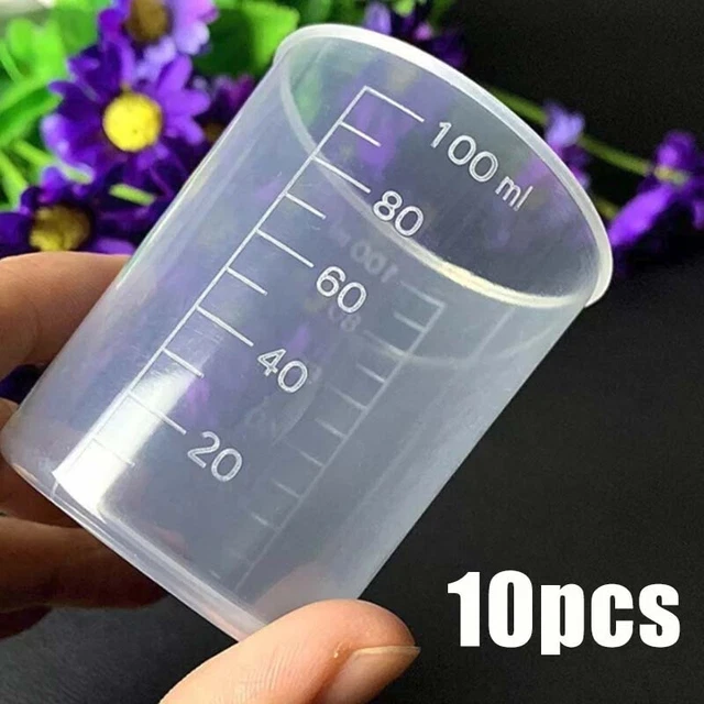 100ML TRANSPARENT DISPOSABLE Liquid Medicine Measuring Cups Kitchen ...