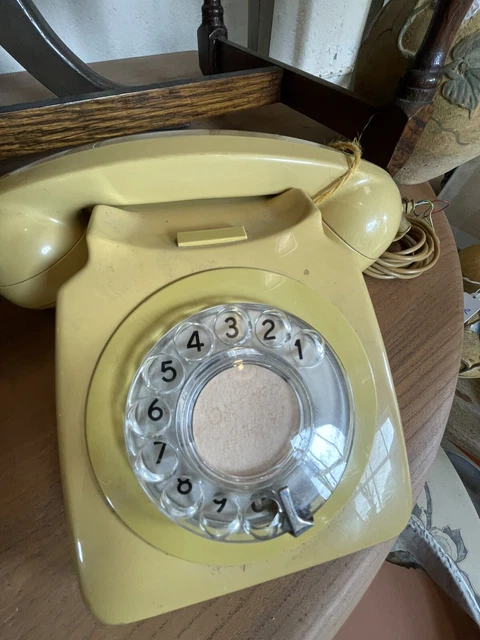 VINTAGE TELEPHONE GPO Yellow rotary tele 746F £35.00 - PicClick UK