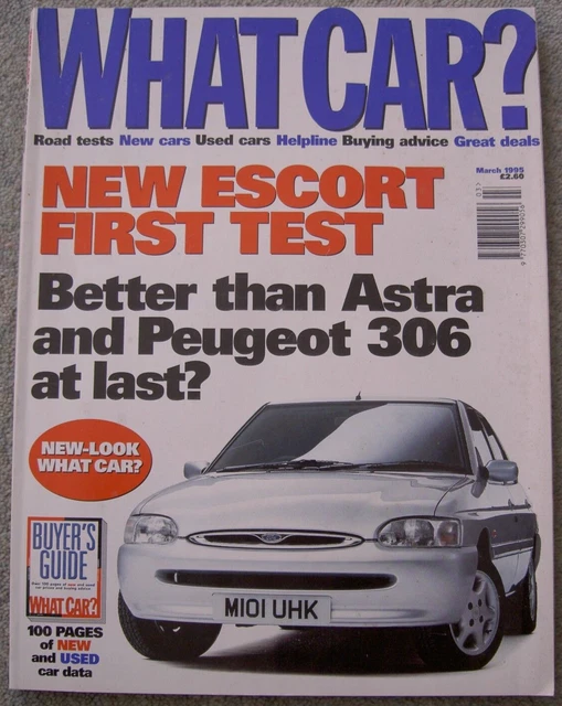 WHAT CAR (MARCH 1995) Escort, Lexus LS400, BMW 740, XJ6, Xantia, Polo ...