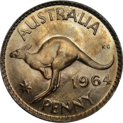 1964 AUSTRALIA QUEEN Elizabeth II Penny Copper Coin $46.00 - PicClick AU