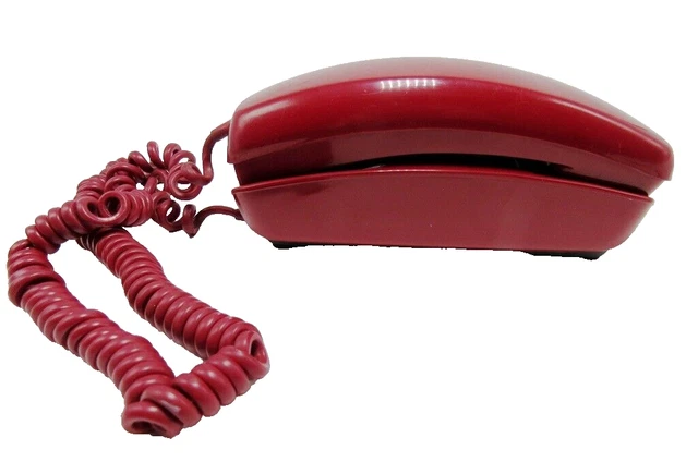 WESTERN ELECTRIC BELL System Red Trimline Push-Button Phone - NICE! £14 ...