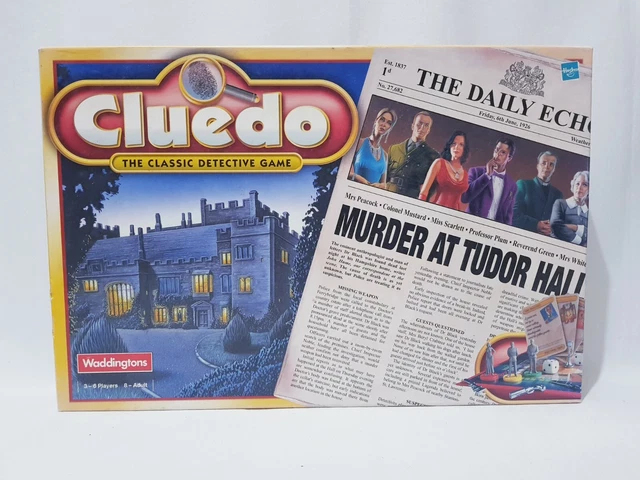 CLUEDO THE CLASSIC Mystery Family Board Game Murder at Tudor Hall ...
