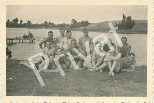 WK 2 SOLDATS Kameraden (Camarades) Halbnackt Nu Baden Schillinger Lac ...