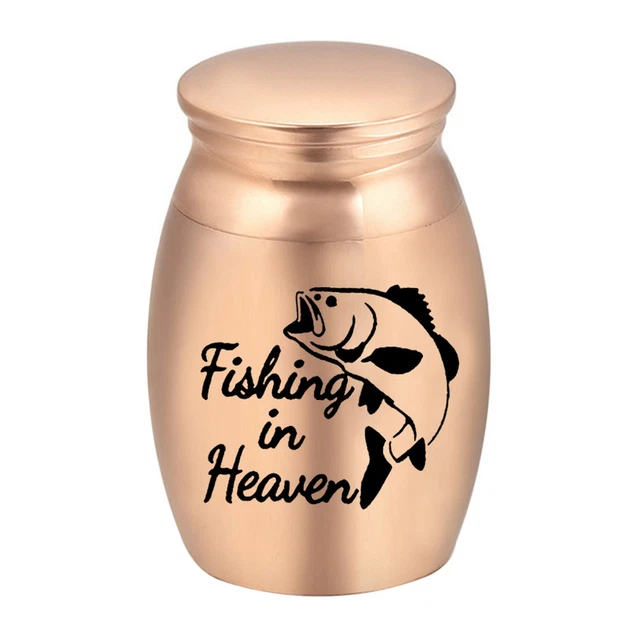 URN SCREW-IN LID Urn Duty Urn Fishing Heaven Keepsake Cremation Box for ...