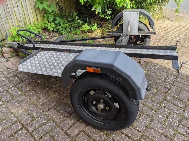 SINGLE MOTORCYCLE TRAILER with custom loading platform £100.00 ...