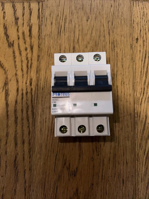 PROTEUS MCB 32 Amp Triple Pole 3 Phase Breaker Type C 32A Geyer 31032/3 ...