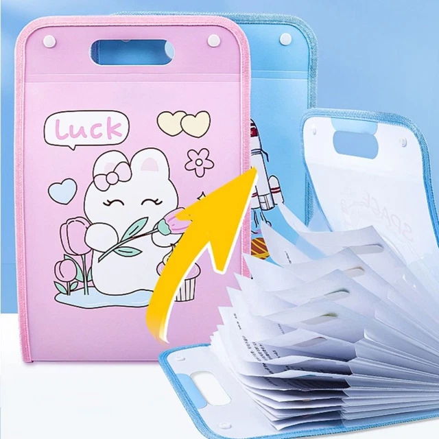 CARTOON A4 FILE Folder Waterproof File Organizer Cute Envelope Folder ...