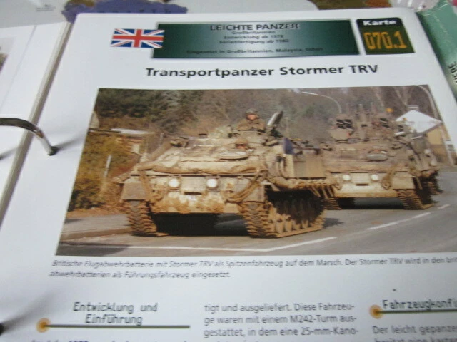 MILITÄRFAHRZEUGE ARCHIV LEICHTE Panzer 70.1 Stormer TRV 2S UK EUR 5,55 ...
