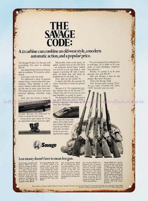 1969 CARBINE SHOTGUN Rifle Indian tin sign hunting firearm weapons ...