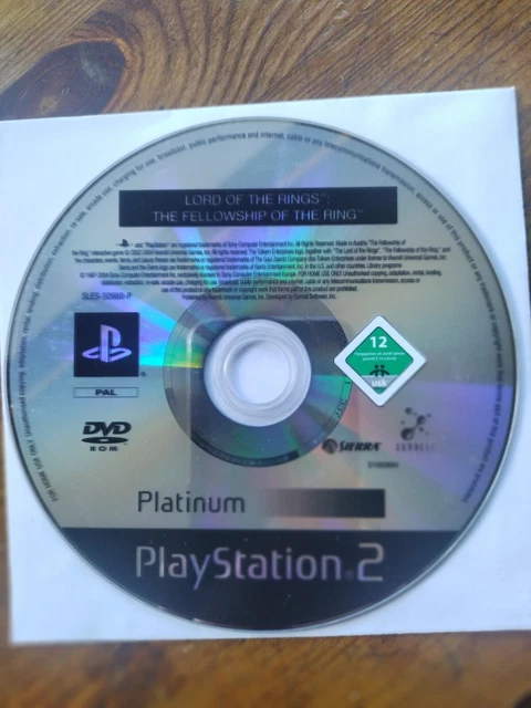 THE LORD OF The Rings The Fellowship Of The Ring Sony PlayStation 2 (Disc Only) £2.50 - PicClick UK
