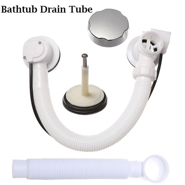 ROUND POP-UP CONNECTION Concealed Bath Overflow Bathtub Drain Tube ...