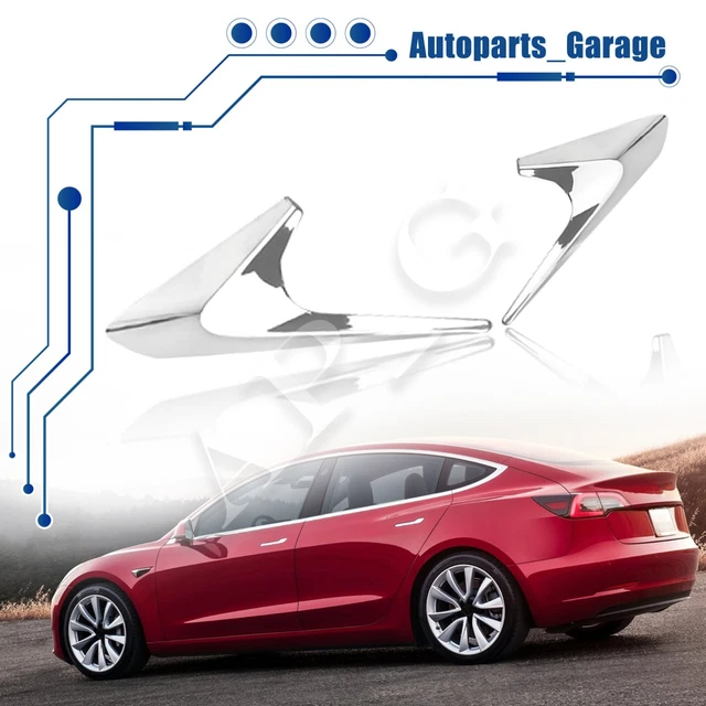 FOR 2017-2021 TESLA Model 3 Rear Window Side Spoiler Decorative Cover ...