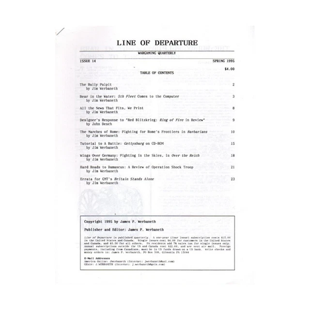 JAMES WERB LINE of Depa #14 "Ring of Fire, Over the Reich, Britain Sta ...