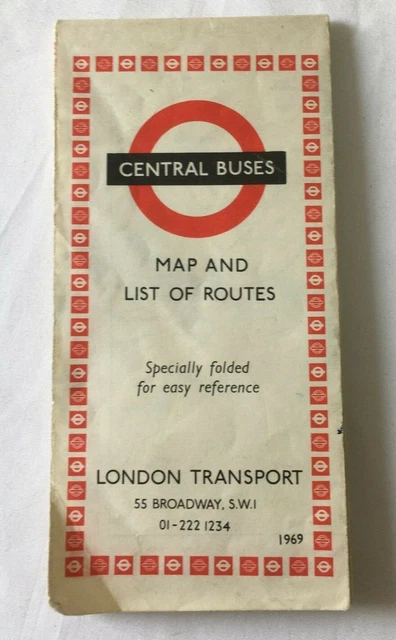 CENTRAL BUSES MAP And List Of Routes London Transport 1969 £9.50 ...