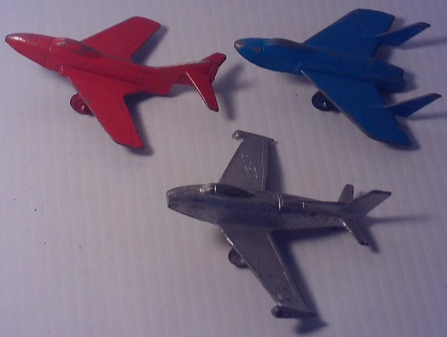 3 MIDGETOY MIDGE 1950-60's ERA STYLE JET FIGHTER PLANES AIRCRAFT 2 NAVY ...