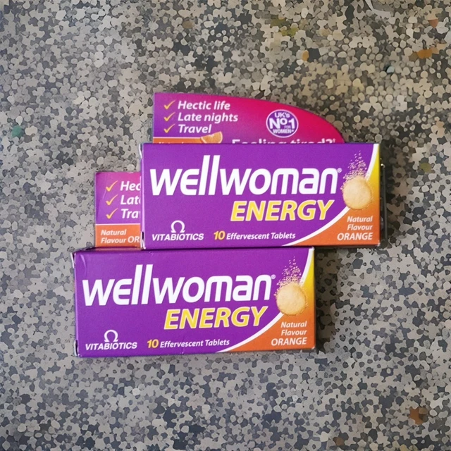 WELLWOMAN ENERGY VITABIOTICS 10 Effervescent Tablets Orange BB 01/2026 ...