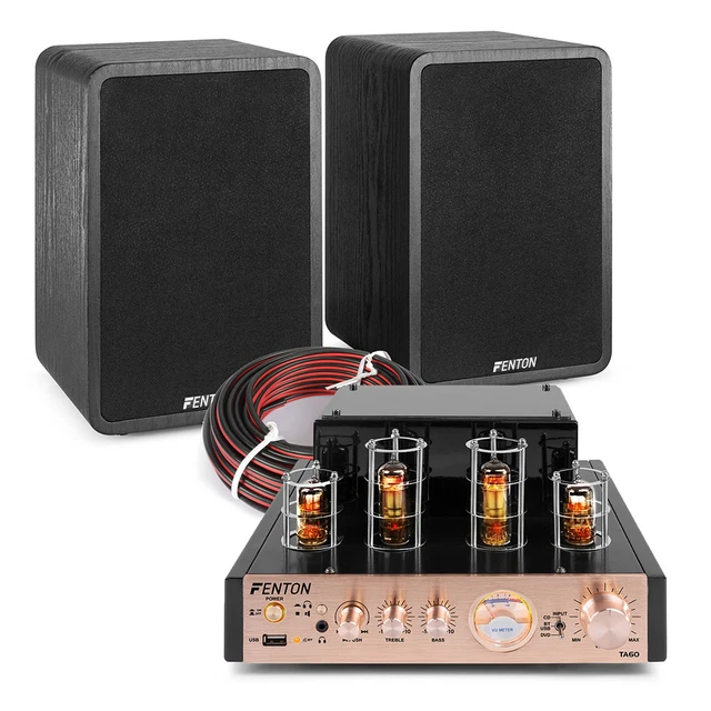 BOOKSHELF SPEAKER SYSTEM with SHFB65 HiFi Stereo Speakers & Tube ...