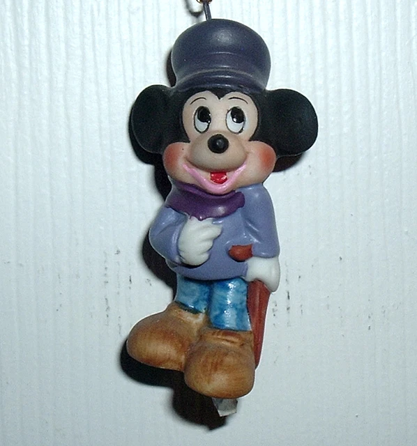 'A CHRISTMAS CAROL' Mickey Mouse as Tiny Tim Porcelain ORNAMENT 2.5 ...