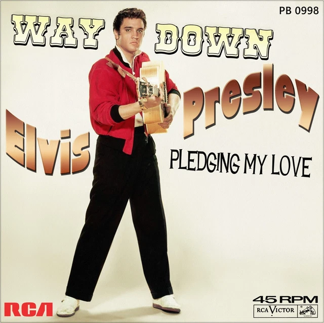 REPRO PHOTO ELVIS PRESLEY Way Down/Pledging My Love 7" copertina ...
