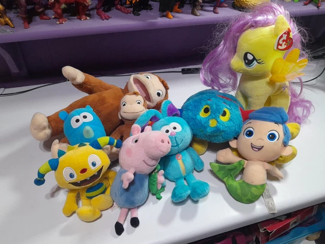 PLUSH TOYS CURIOUS George MLP Hugglemonster Bubble Guppy Raggles Wooly ...