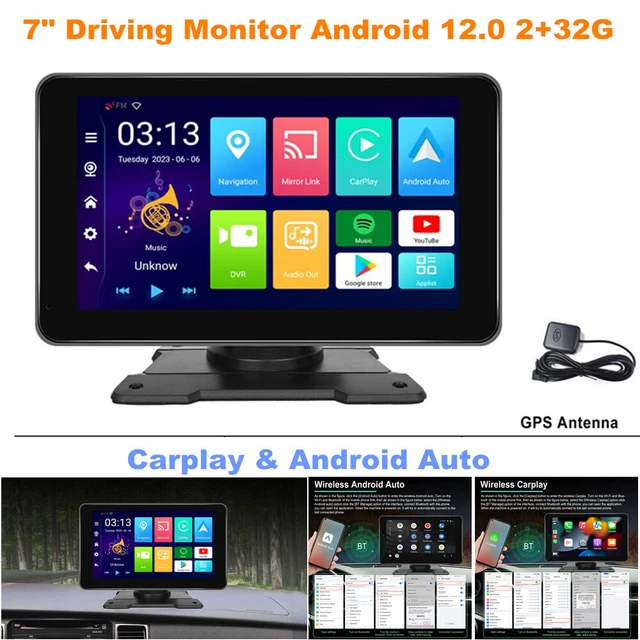 ANDROID 12.0 2+32G 7" Carplay Android Auto DVR Monitor WiFi For 12V ...