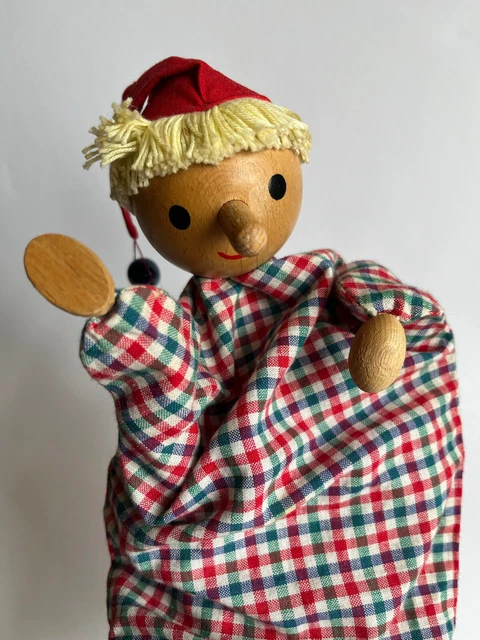 ALTE HANDPUPPE KASPERLE Holz Holzkopf Holzhände Vintage Kersa? EUR 5,00 ...