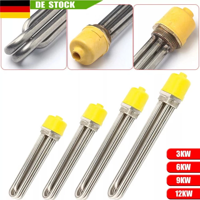 230V 3KW-12KW EDELSTAHL Heizelement Heizstab Heizpatrone Elektro ...