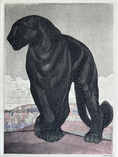 PAUL JOUVE GRAVURE ANIMALIERE ART DECO Panthère Noire Black Panther EUR 90,00 - PicClick FR