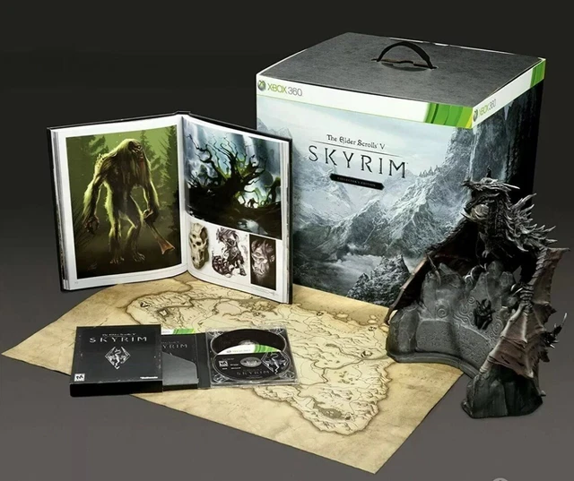 THE ELDER SCROLLS V Skyrim Collector’s Edition with 🔥Alduin Statue 🔥 ...