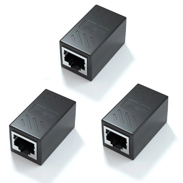 FEMALE ETHERNET CABLE Extender 8P8C LAN Connector Cat7/Cat6/Cat5e RJ45 ...