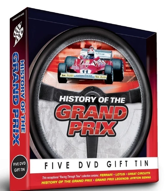 HISTORY OF THE Grand Prix Gift Tin - 5 Dvd Set Ferrari Lotus Senna And ...