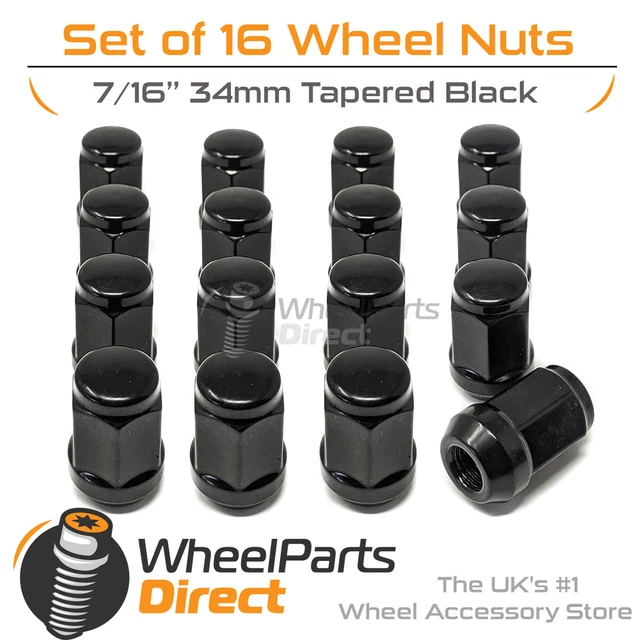BLACK WHEEL NUTS (16) 7/16 Tapered 34mm For Ford Escort [Mk1] 67-75 £17 ...