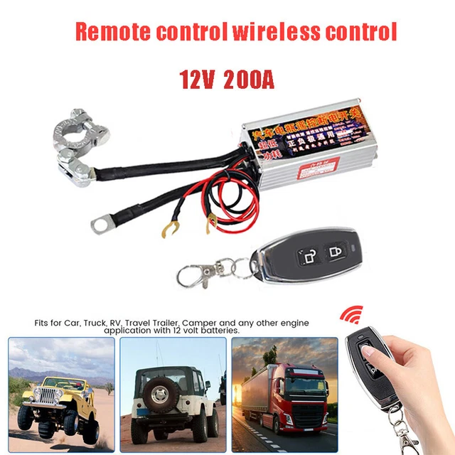 12V 200A INTEGRATED Wireless Remote Control Battery Disconnect Isolator ...