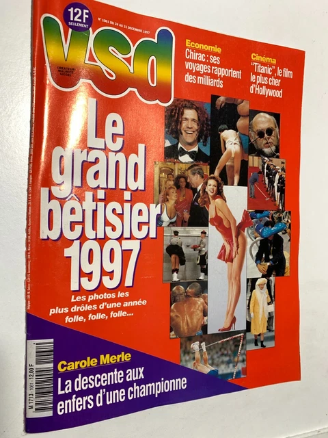 VSD DU 24/12/1997; Le bêtisier de l'année/ Carole Merle/ Le Film Titanic/ Diana EUR 4,20 ...