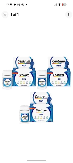 3 X BOXES Centrum Men Multivitamin / Multi Mineral Supplement. 30 ...