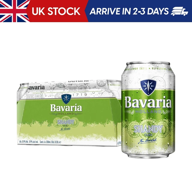 BAVARIA LAGER SHANDY 24 x 330ml Cans Refreshing beer Drink lemonade 0.9 ...