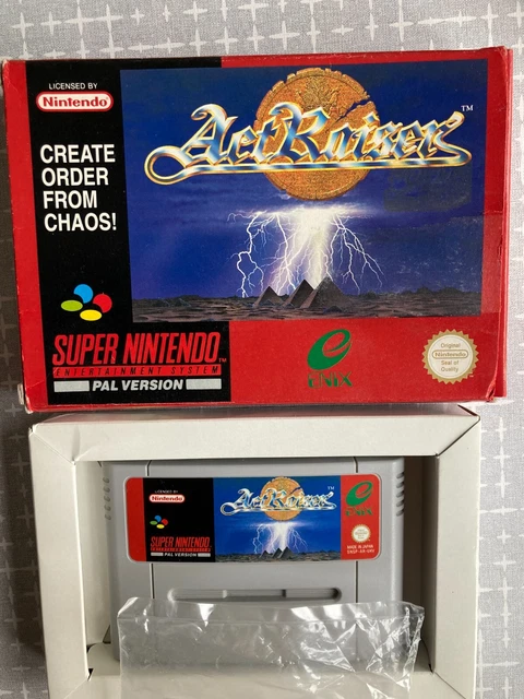ACTRAISER SUPER NINTENDO PAL Boxed RARE GWO RETRON ACTION RPG ENIX 1990 Quintet £110.00 ...