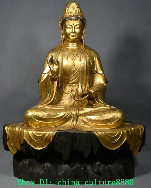 18.5 '' VIEUX bronze tibétain Guanyin Guanyin Bodhisattva statue EUR 768,00 - PicClick FR