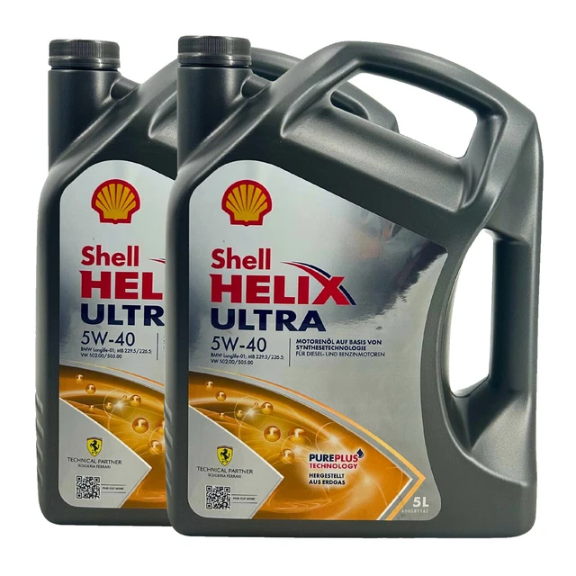 SHELL HELIX ULTRA 5W-40 Huile Moto MB 229.5, RN07010, VW 502 00, 2x5 Litre EUR 90,35 - PicClick FR